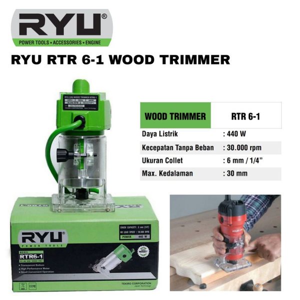 Jual RYU Mesin Router Trimmer Profil Kayu Wood RTR 6 - 1 Ryu Mesin ...