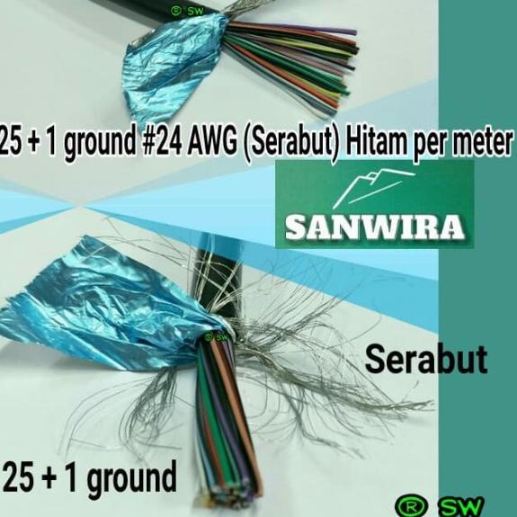Jual Kabel Isi 25 + 1 ground #24 AWG (Serabut) Hitam per meter | Shopee ...