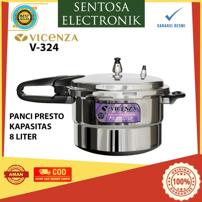 Jual VICENZA PRESSURE COOKER 8 LITER - PANCI PRESTO 8 LITER 100 % ...