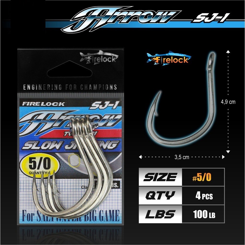 Jual Kail Pancing Hook FIRELOCK ARROW SJ-1 SLOW JIGGING HOOK BAIT RING ...