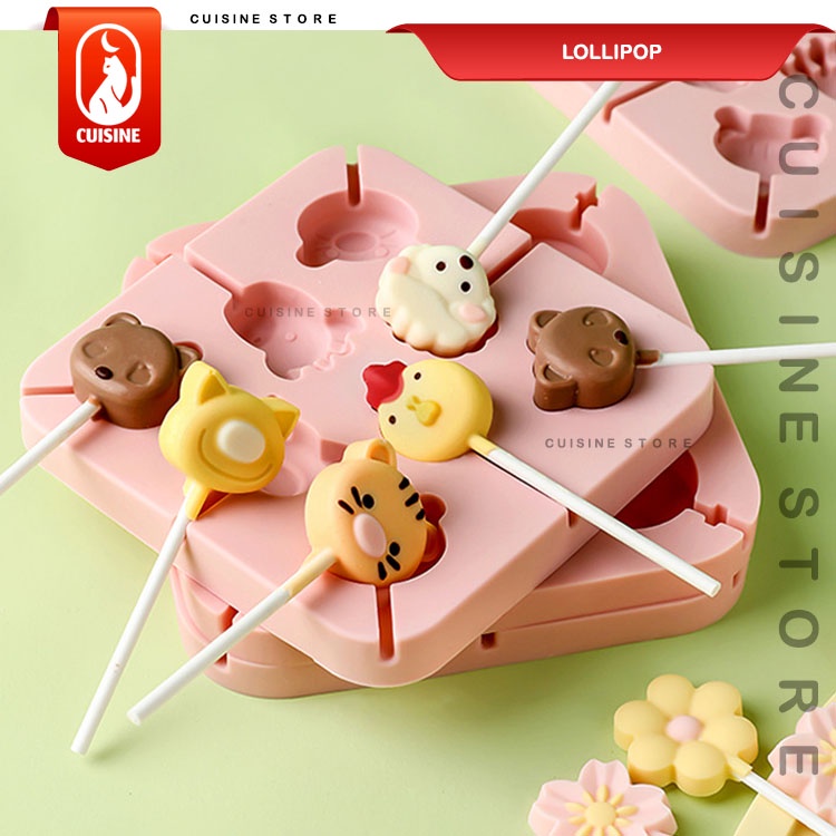 Jual Cetakan Permen puding Coklat tusuk Candy Gummy Jelly Lollipop ES ...
