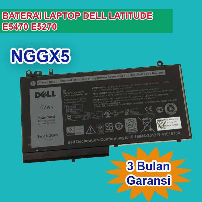 Jual Baterai Laptop DELL Latitude E5470 E5270 Series NGGX5 ORIGINAL ...