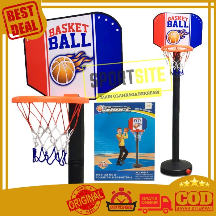 Jual Papan Ring Basket Ball NBA Stand Tiang Bola Adjustable Set Olaraga ...
