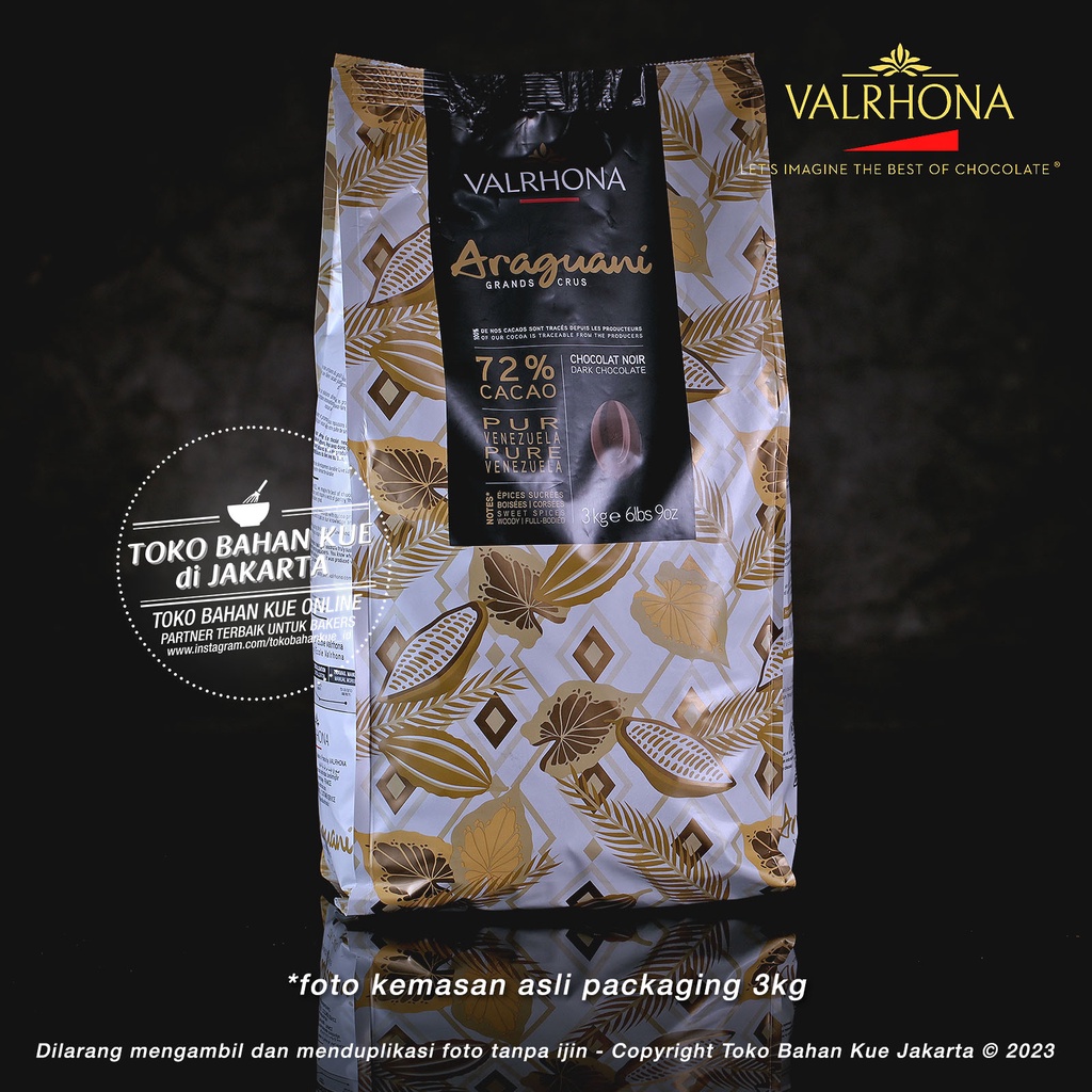 Jual Valrhona - ARAGUANI 72% 3kg ASLI Dark Chocolate Couverture Cokelat ...