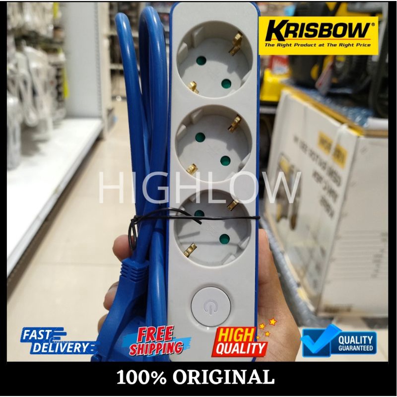 Jual Krisbow stop kontak Colokan listrik 3 & 6 lubang extension socket ...