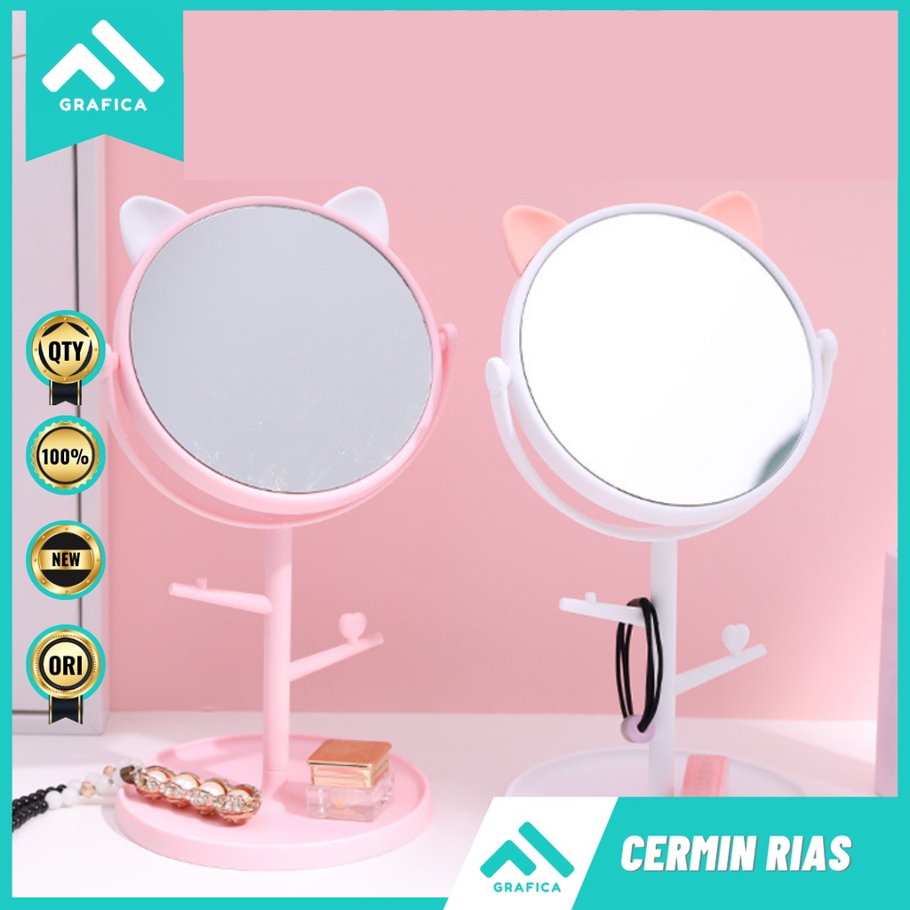 Jual CERMIN KACA RIAS MAKE UP BULAT MEJA RIAS MOTIF TELINGA CANTIK ...