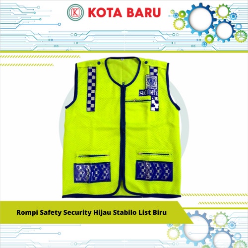 Jual Rompi Safety Security Hijau Stabilo List Biru | Shopee Indonesia
