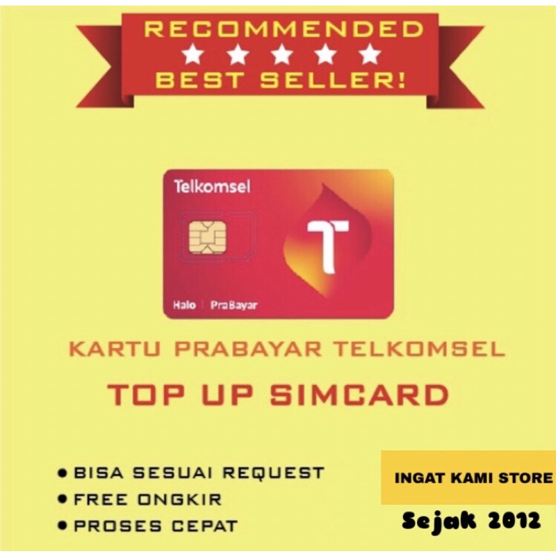 Jual KARTU PERDANA TELKOMSEL 2023 + TOP UP SIM CARD B | Shopee Indonesia