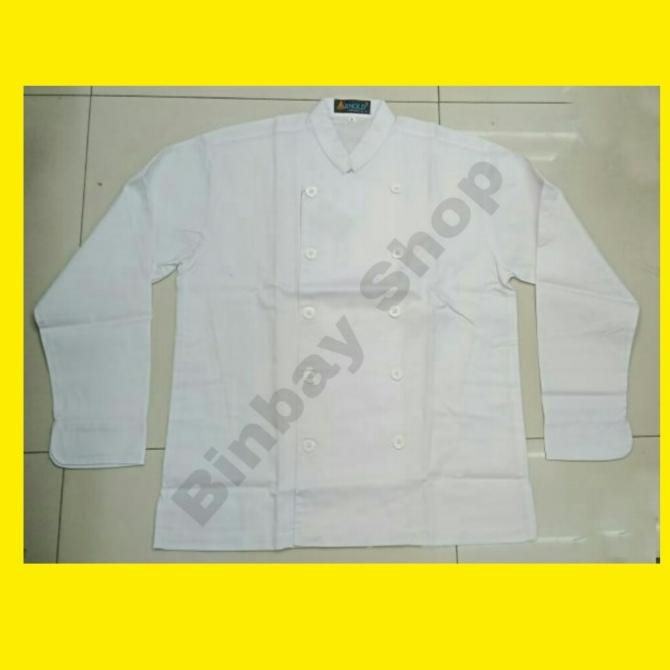 Jual KEMEJA SERAGAM KOKI PANJANG PUTIH POLOS | Shopee Indonesia