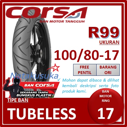 Jual CORSA R99 100/80 - 17 Tubeless (TL) | Shopee Indonesia