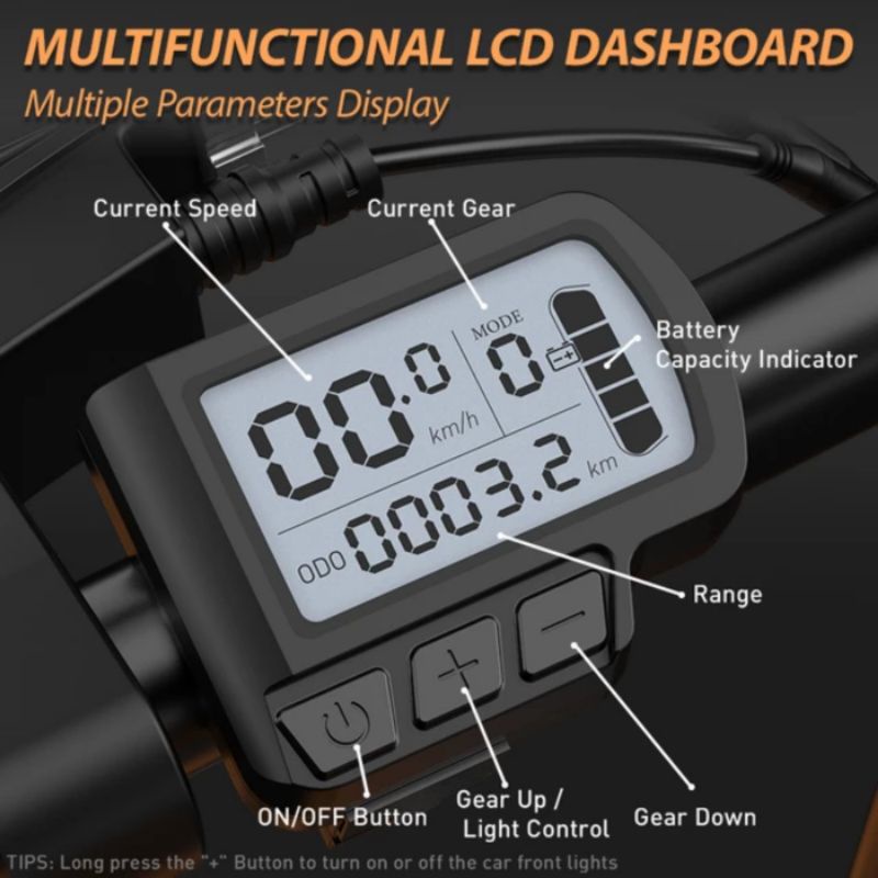 Jual LCD DISPLAY EN06 SEPEDA LISTRIK 24V 36V 48V LAYAR SPEEDOMETER USB ...