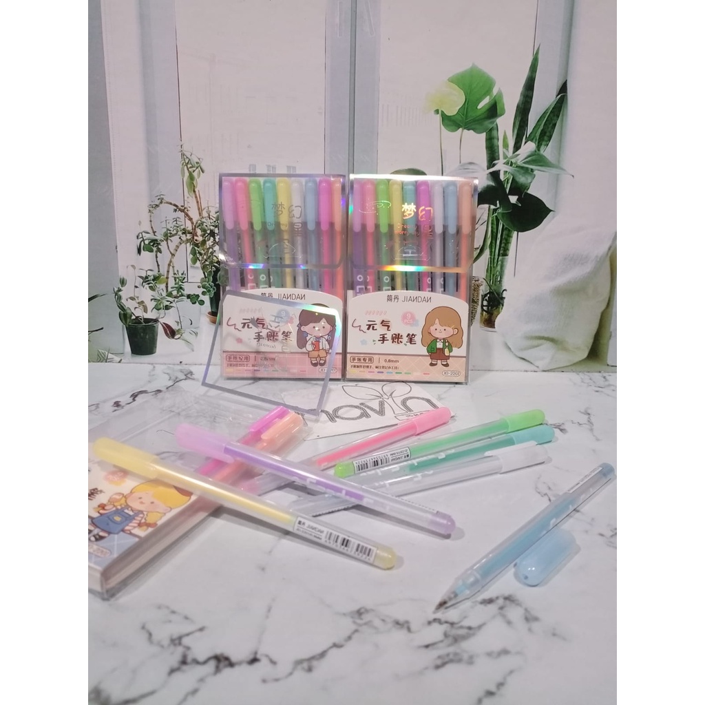 Jual PEN GEL 6 WARNA PASTEL CANDY JIANDAN / GEL PEN 6 WARNA / 9 WARNA ...