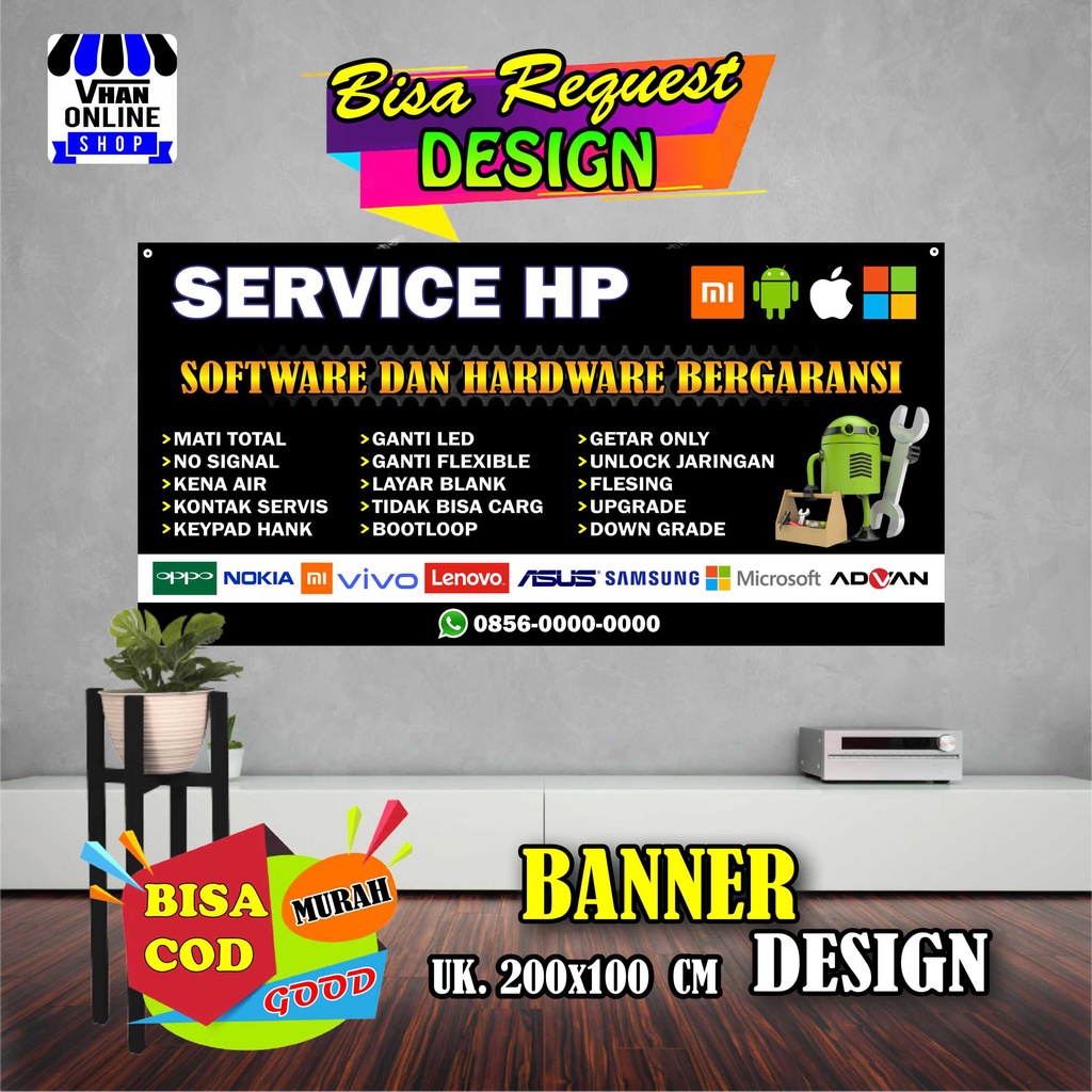 Jual Cetak Spanduk Banner Service Hp, Handphone, Komputer, Pc, Service ...