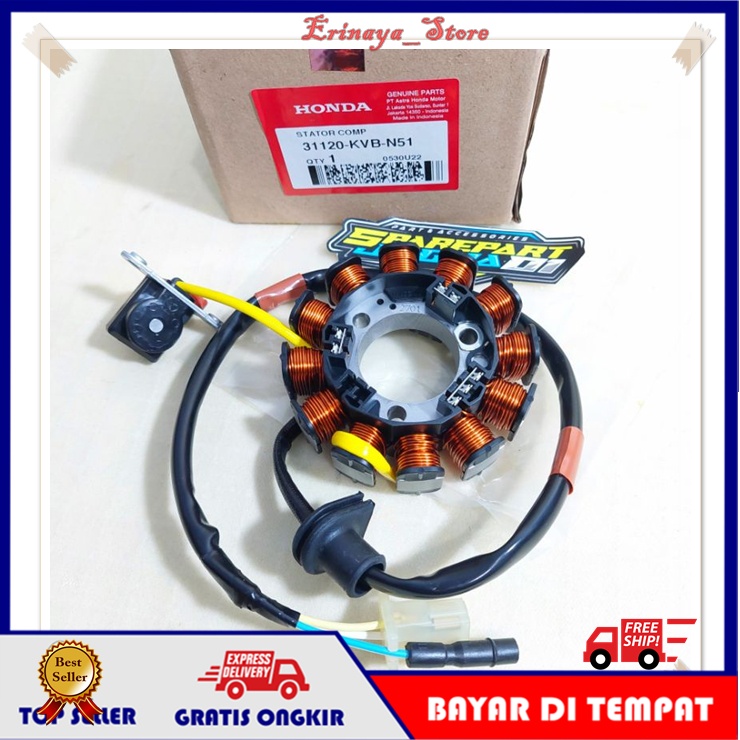 Jual ORIGINAL AHM Spull Spul Assy Stator Comp Motor Honda Vario Tekno 110 Beat Old Karbu Lama ...