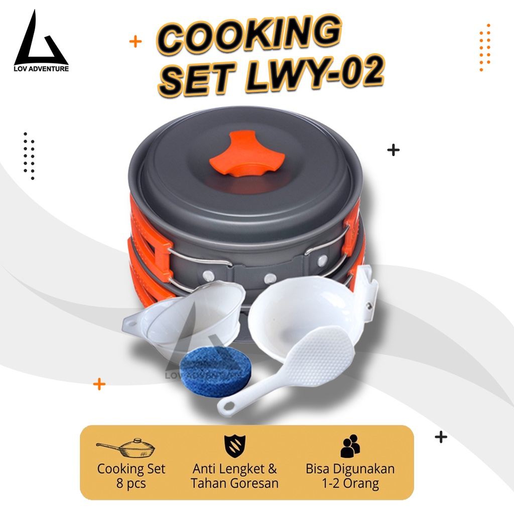 Jual LOV Cooking Set Camping Outdoor 2 Orang - LWY-02 | Shopee Indonesia