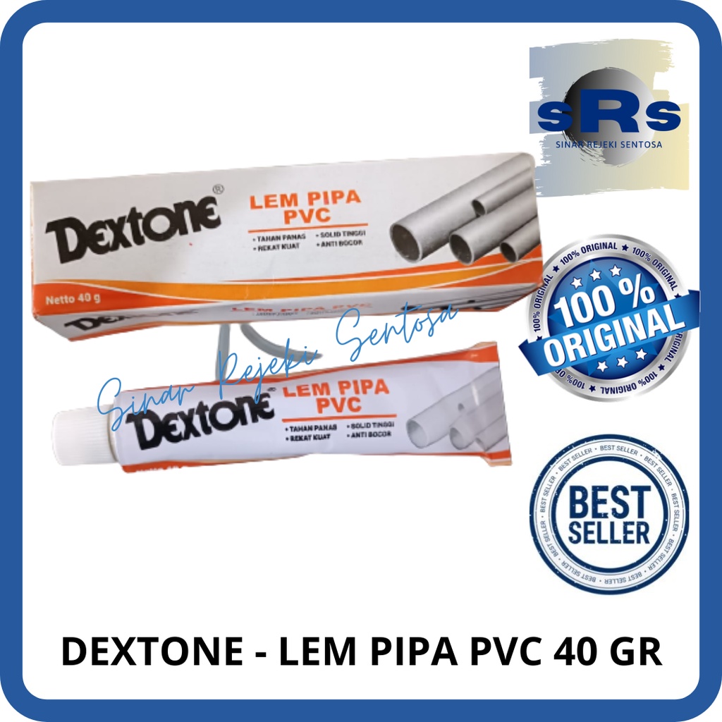 Jual DEXTONE - LEM PIPA PVC/LEM PIPA PARALON TUBE 40 GRAM | Shopee ...