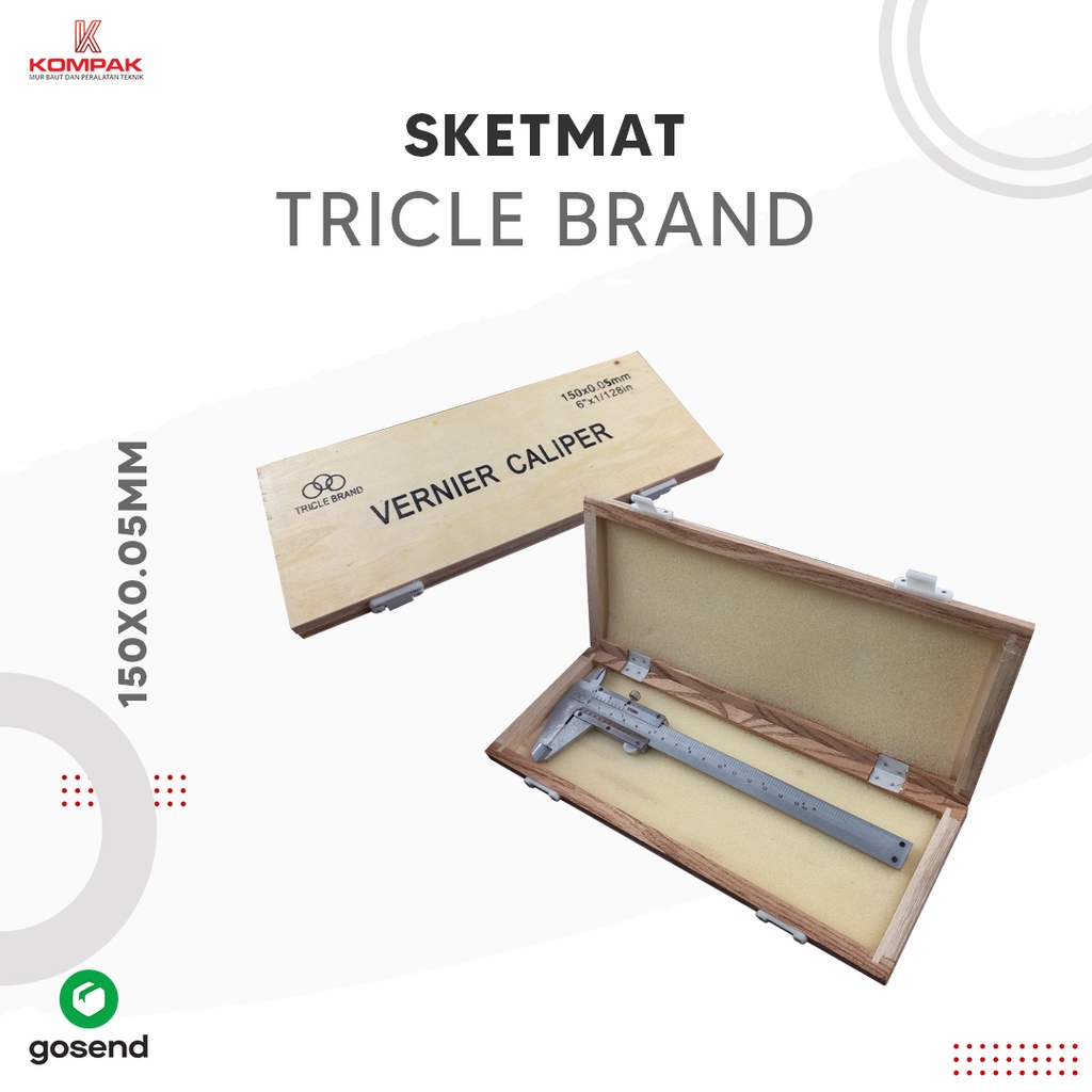Jual SKETMAT VERNIER CALIPER JANGKA SORONG SIGMAT TRICLE BRAND 6" 0 ...