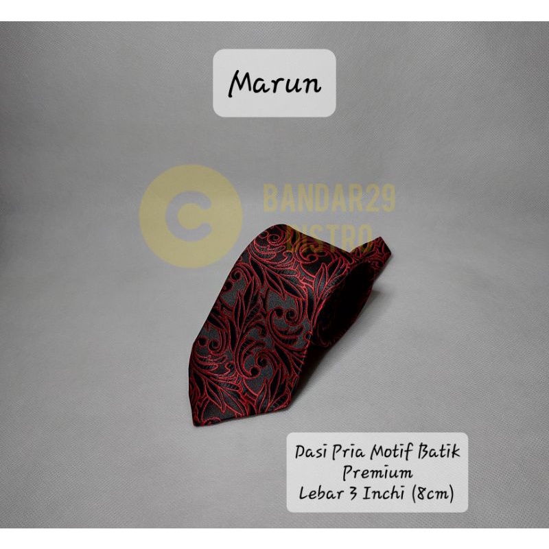 Jual Dasi Pria Motif Batik Maroon Kombinasi Hitam Lebar 3 inchi ( 8 cm ...