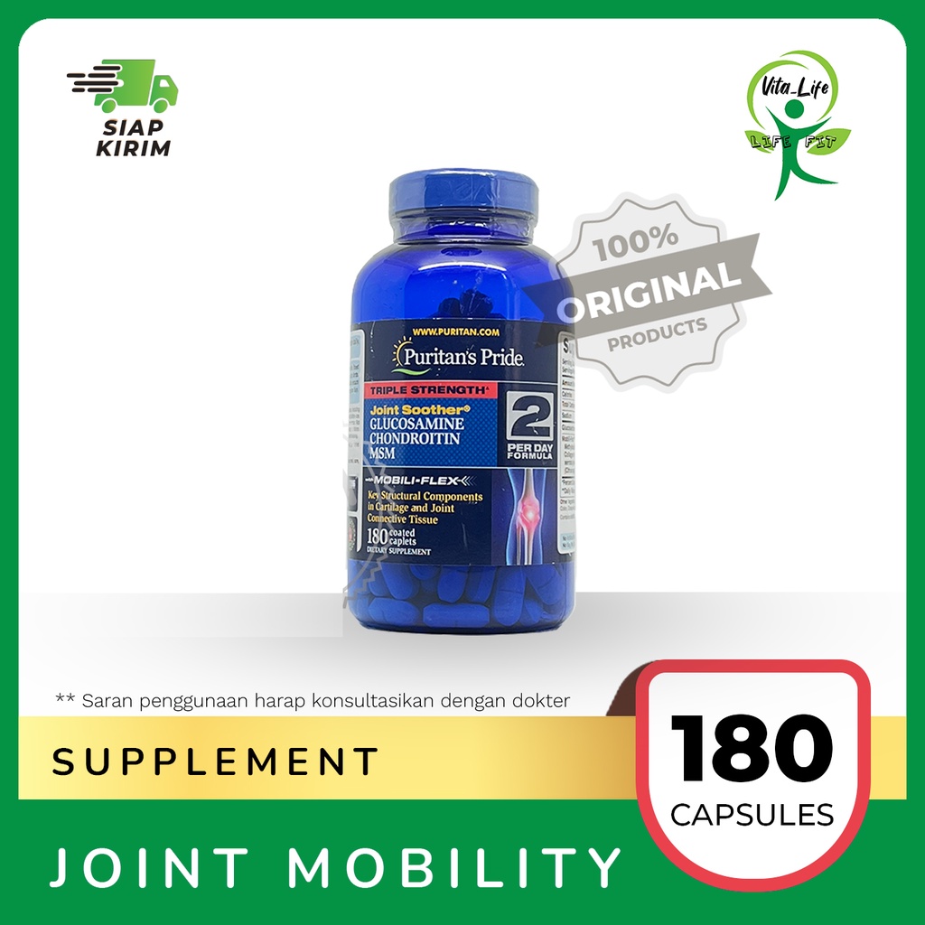 Jual Puritan Pride Glucosamine Chondroitin MSM Triple Strength - 180 ...