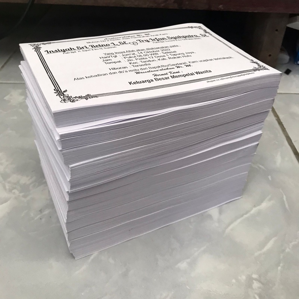 Jual [HVS BAGI 2] UNDANGAN PUNJUNGAN/SOROGAN/TONJOKAN/BESEK/KOPI ...