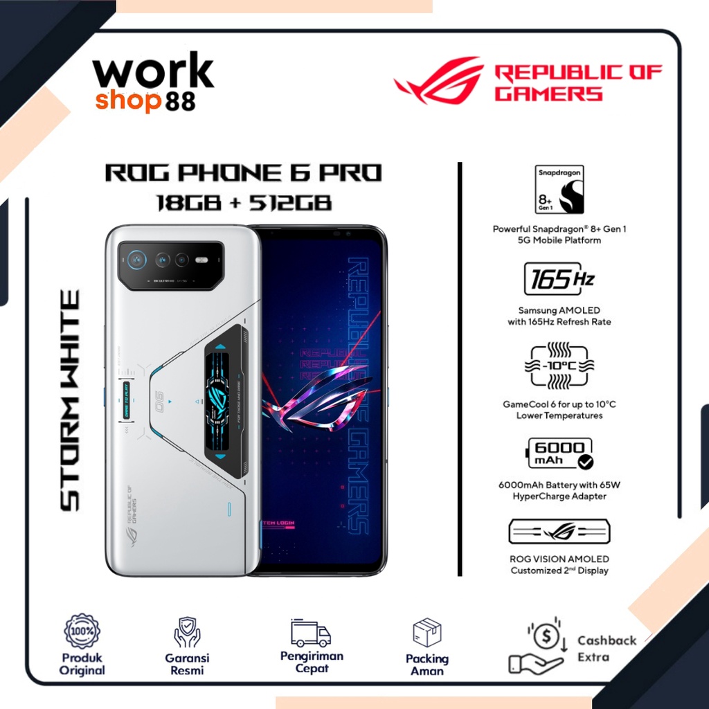 Jual Produk Baru - Asus ROG Phone 6 Pro 18/512GB Storm White - New ...
