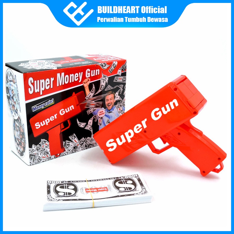 Jual Mainan Anak Super Gun Mainan Pistol Uang Mainan Cash Toy Money Gun ...