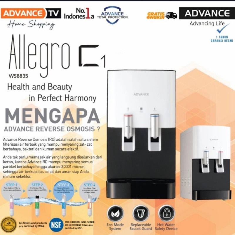 Jual DISPENSER ADVANCE ALLEGRO C1 / DISPENSER REVERSE OSMOSIS ...