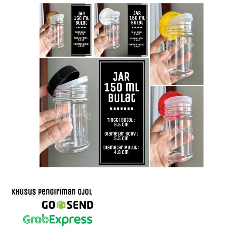 Jual botol jar 150ml botol sambal bulat - KHUSUS GOSEND GRAB- diameter ... Jual botol jar 150ml botol sambal bulat - KHUSUS GOSEND GRAB- diameter ...