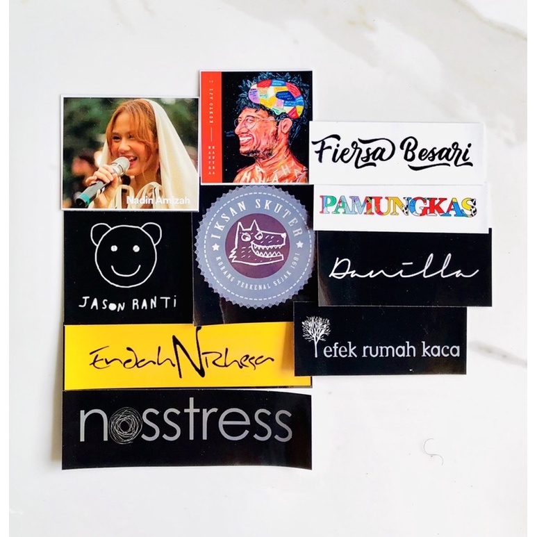 Jual Sticker Pack Band Indie ( jason ranti, kunto aji, nadin amizah ...