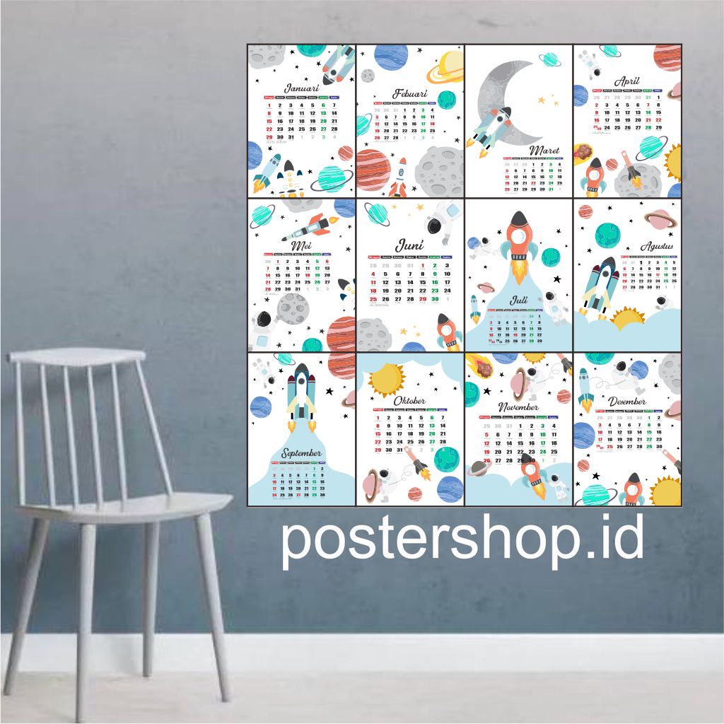 Jual Poster + Kalender 2023 Astronaut (ISI 12PCS) | Shopee Indonesia