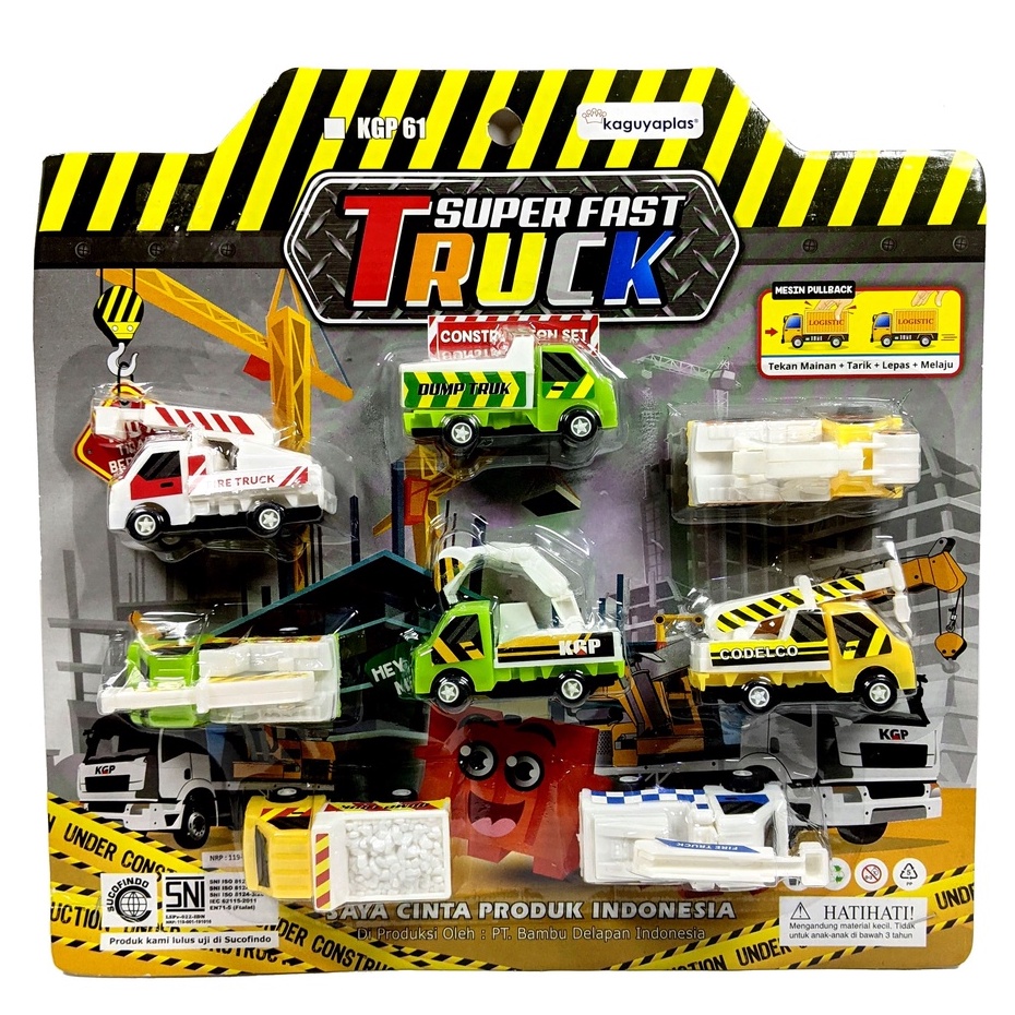 Jual MAINAN SUPER FAST TRUCK KGP 61 / MAINAN TRUCK KONTRUKSI ISI 8PCS ...
