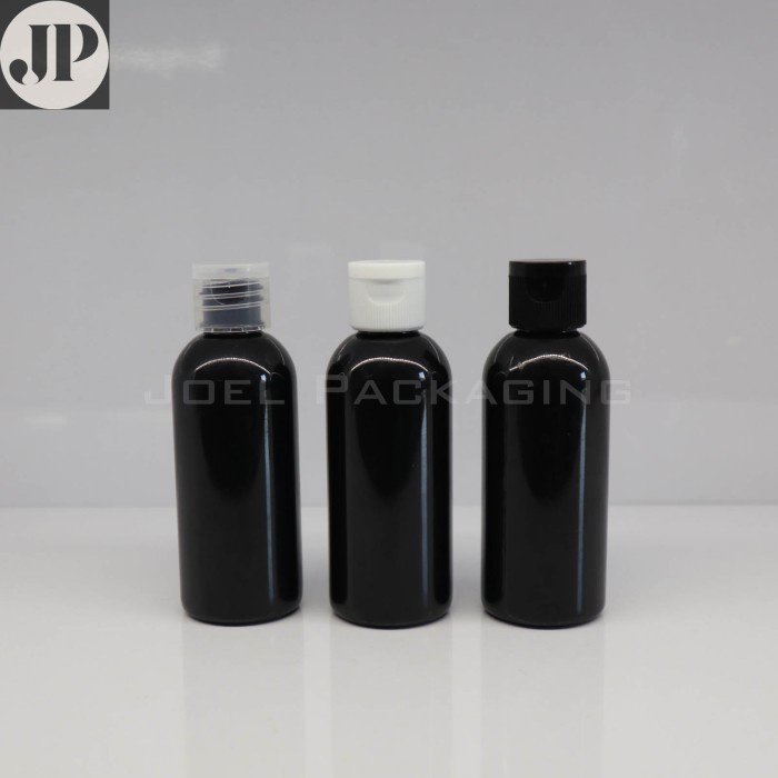 Jual BOTOL FLIPTOP 60ML HITAM PLASTIK FLIP TOP CLEAR PUTIH PET BR 60 ML ...