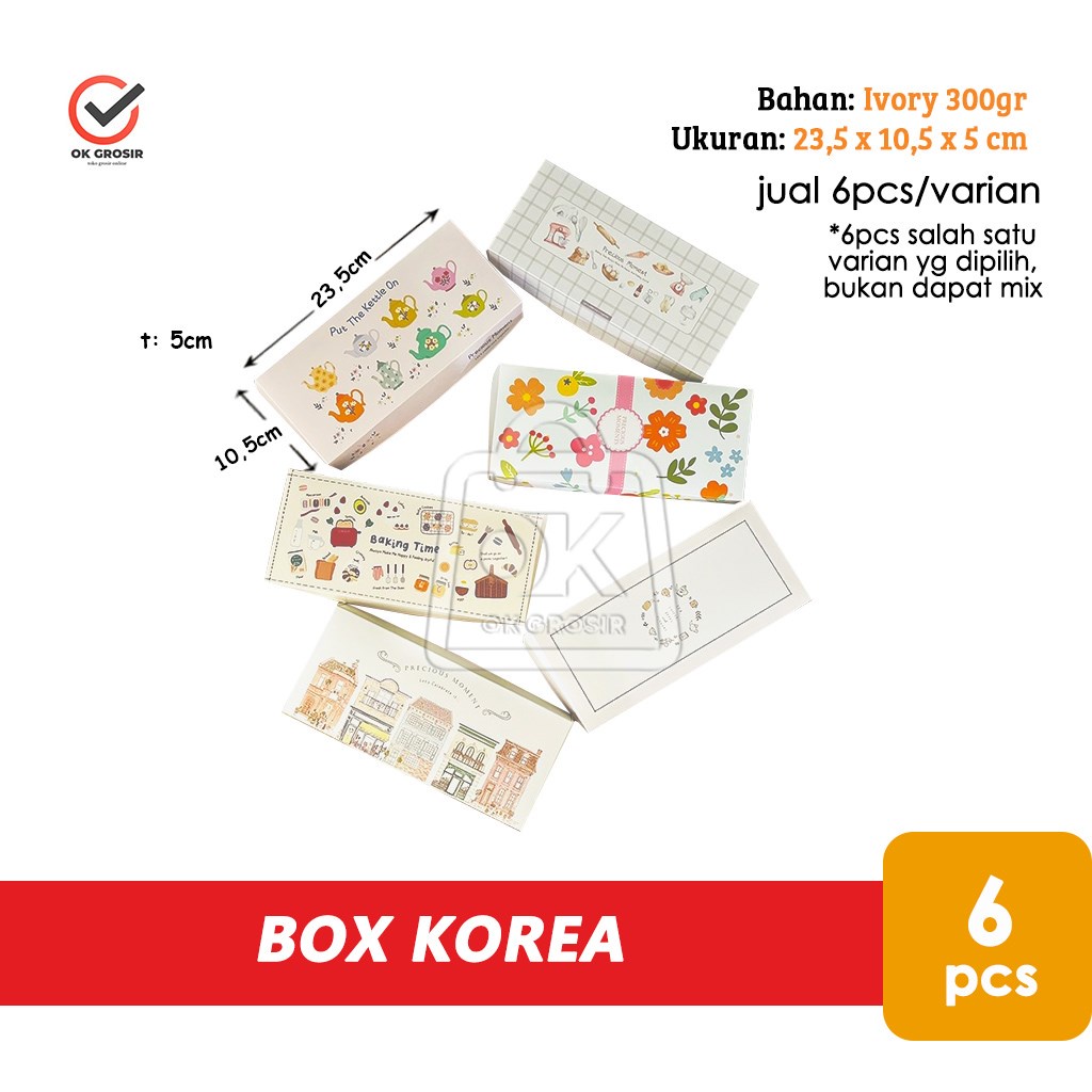 Jual Dus Brownies / Box Korea / Korean Paper Box (6 pcs) | Shopee Indonesia