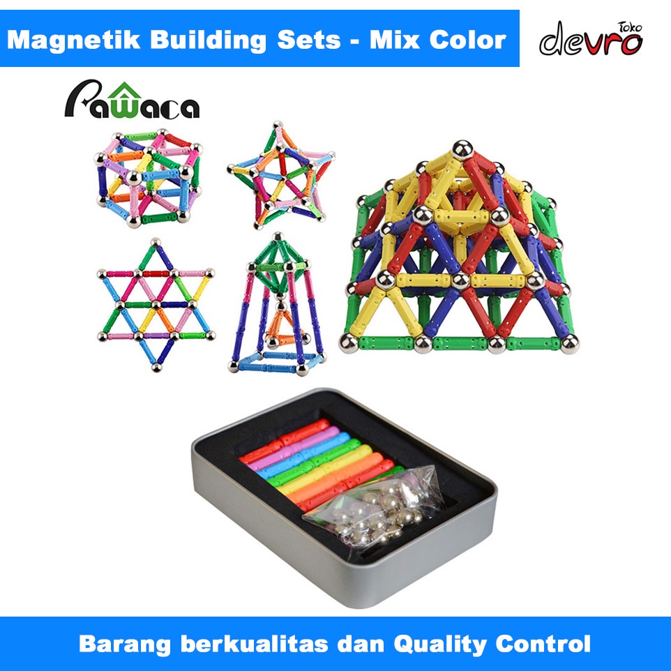 Jual Mainan Magnetik Building Sets Magnetic Balls - D9-618 - Mix Color ...