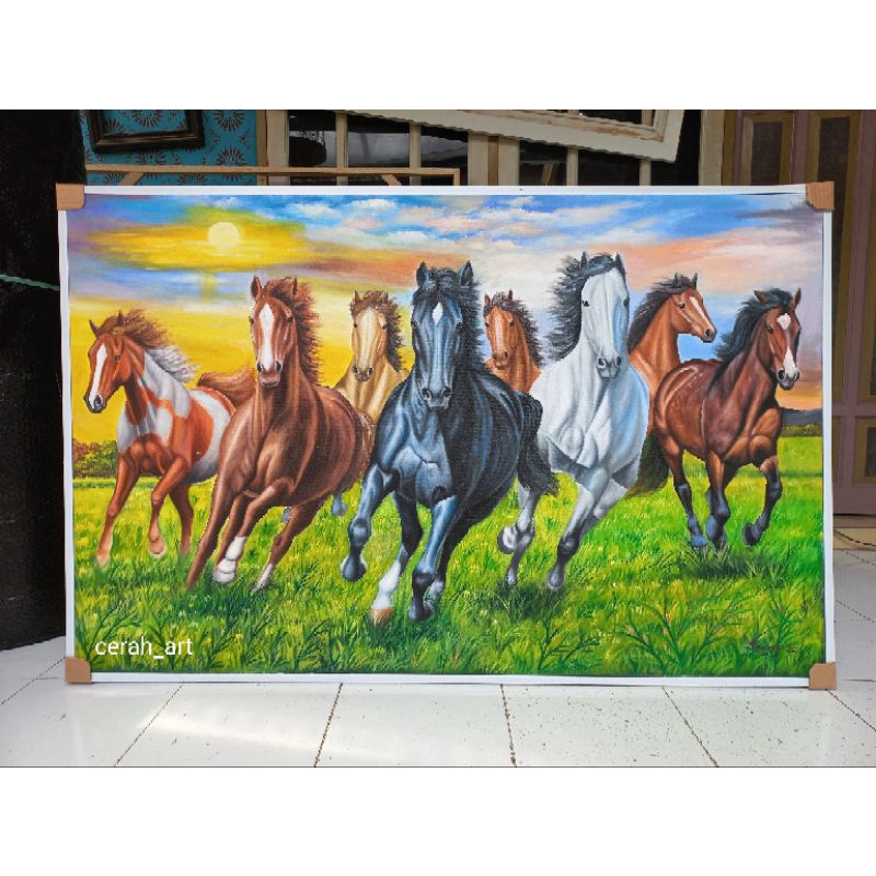 Jual LUKISAN KUDA KARYA TANGAN INCLUDE FRAME | Shopee Indonesia