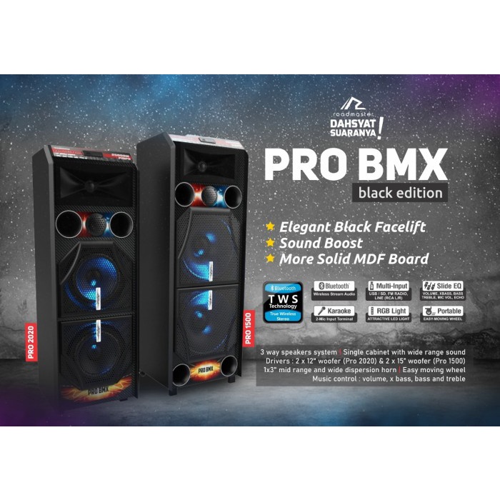 Jual TWS Speaker Bluetooth Roadmaster PRO BMX BLACK EDITION 12"-PRO BMX ...