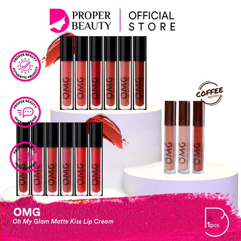 Jual OMG OH MY GLAM Matte Kiss Lip Cream 12 Scarlett 3.5g - Lip Cream ...
