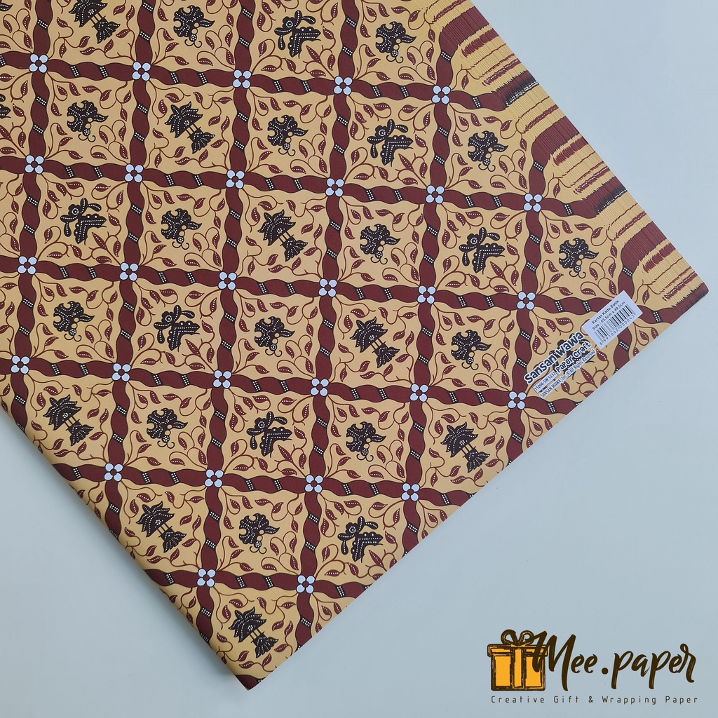 Jual Kertas Kado Sansan Wawa Motif Batik Brown Wajik, Bungkus ...