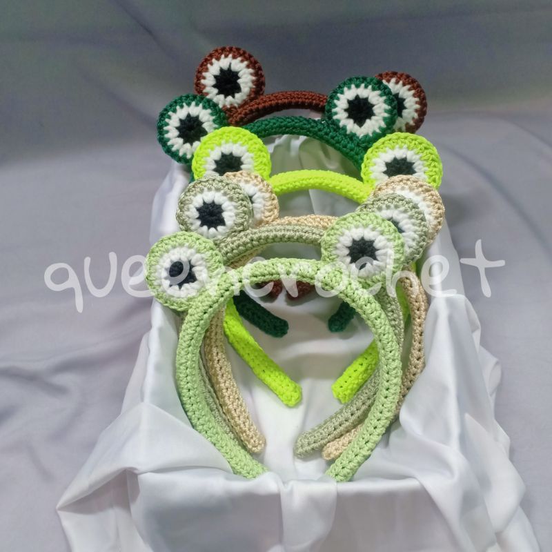 Jual [Ready]bando rajut kodok/froggy headband crochet/bando lucu ...