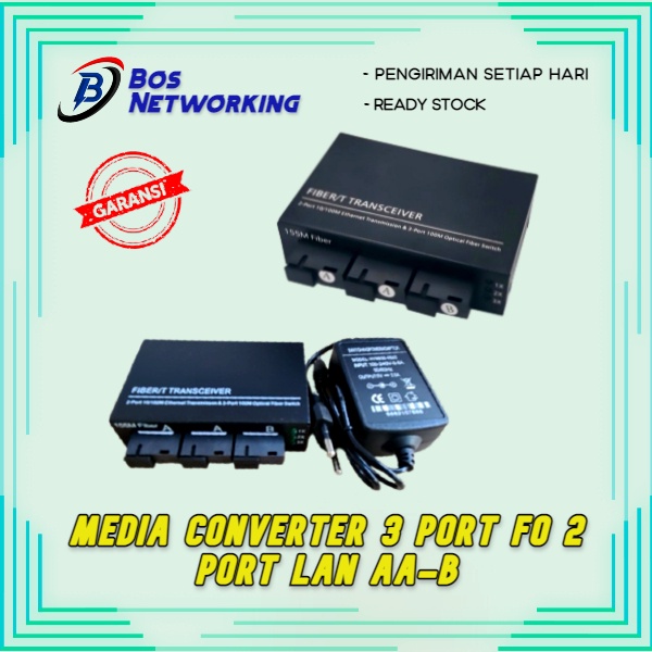Jual Media Converter 3 Port FO 2 Port LAN Switch Fiber 3 FO 2 SC – AAB | Shopee Indonesia