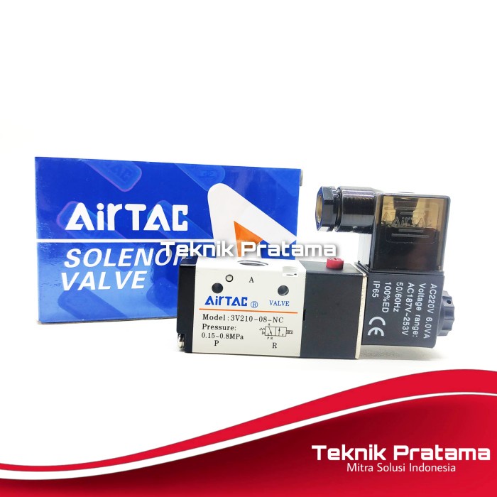 Jual Solenoid Valve 3v210 08 / 3v210-08 Airtac 220v ac/ 24v dc | Shopee ...