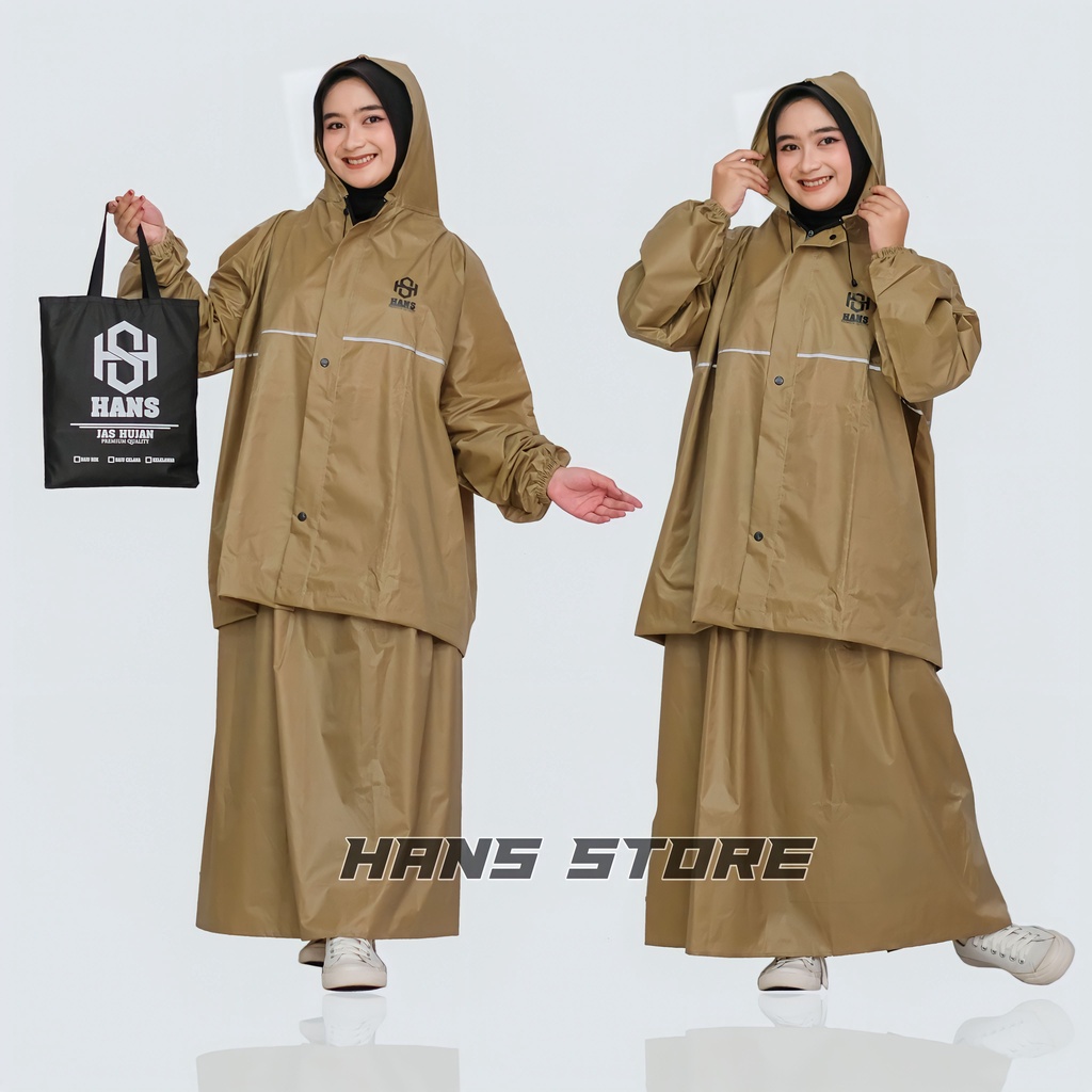 Jual Jas hujan wanita rok Setelan baju dan rok dewasa bahan tebal anti rembes By HANS | Shopee ...