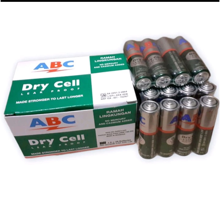 Jual 24 PCS Batu Baterai Abc Jam AA Dry Cell | Shopee Indonesia