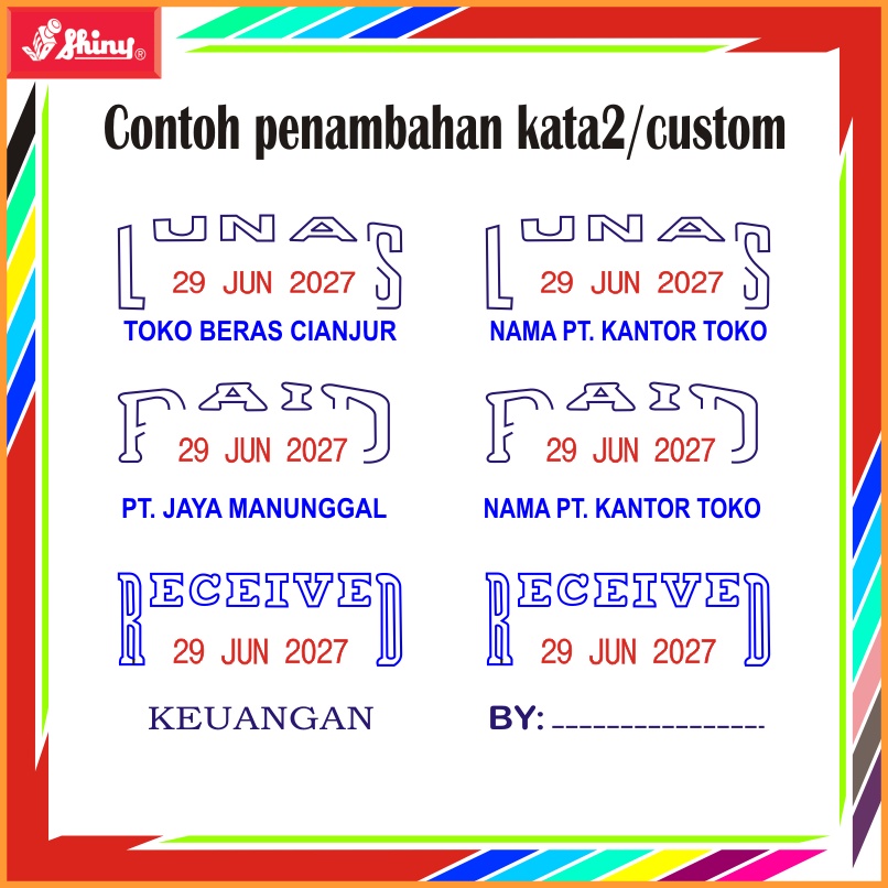 Jual STEMPEL SHINY LUNAS | PAID | RECEIVED | OTOMATIS TANGGAL TINTA CAP ...