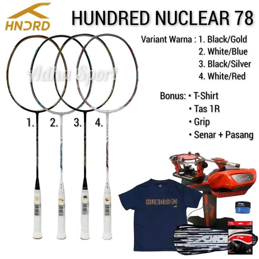 Jual Hundred Nuclear 78 Plus Pasang Senar Raket Badminton Original ...