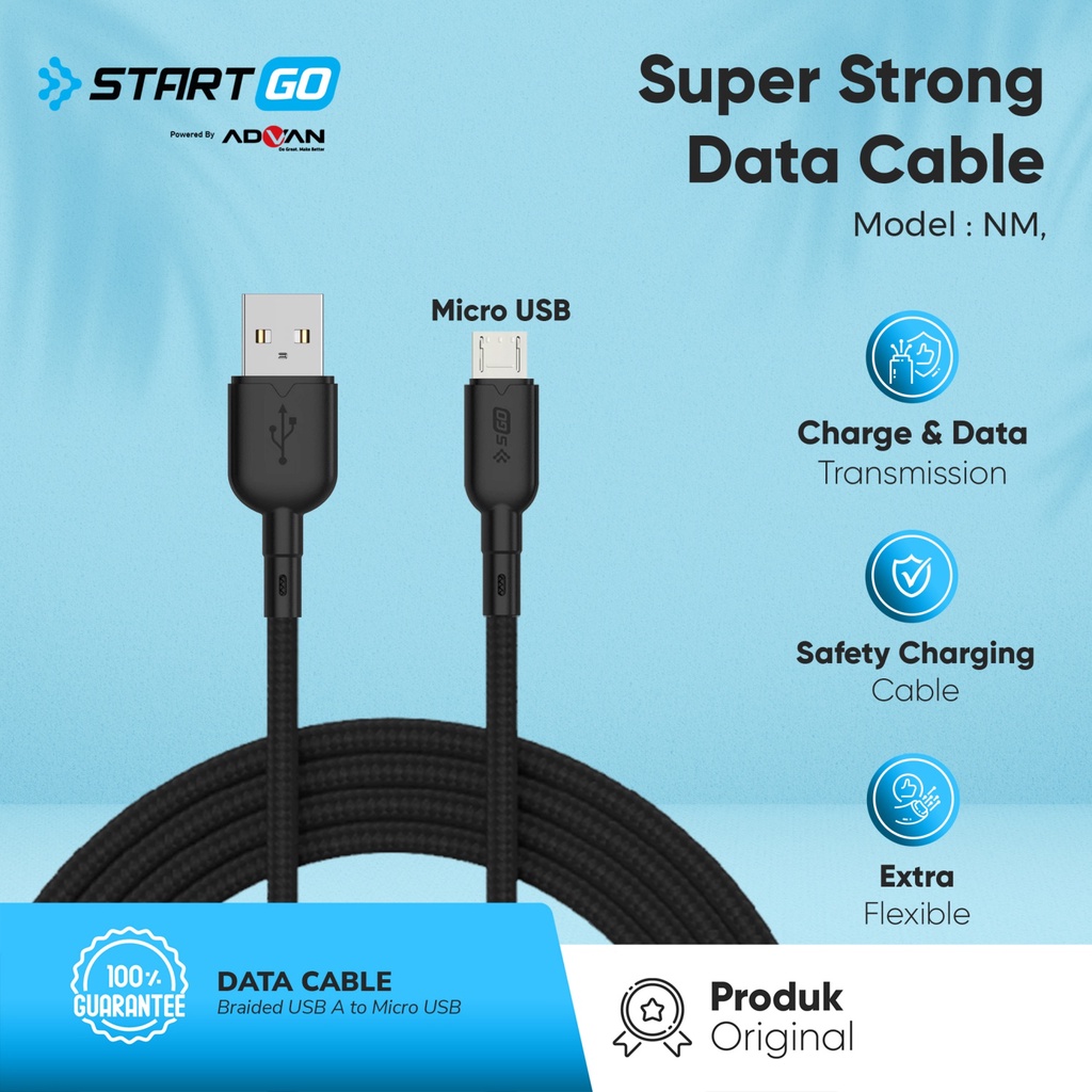 Jual STARTGO Kabel Data Fast Charging 3A Micro USB Nylon NM | Shopee ...
