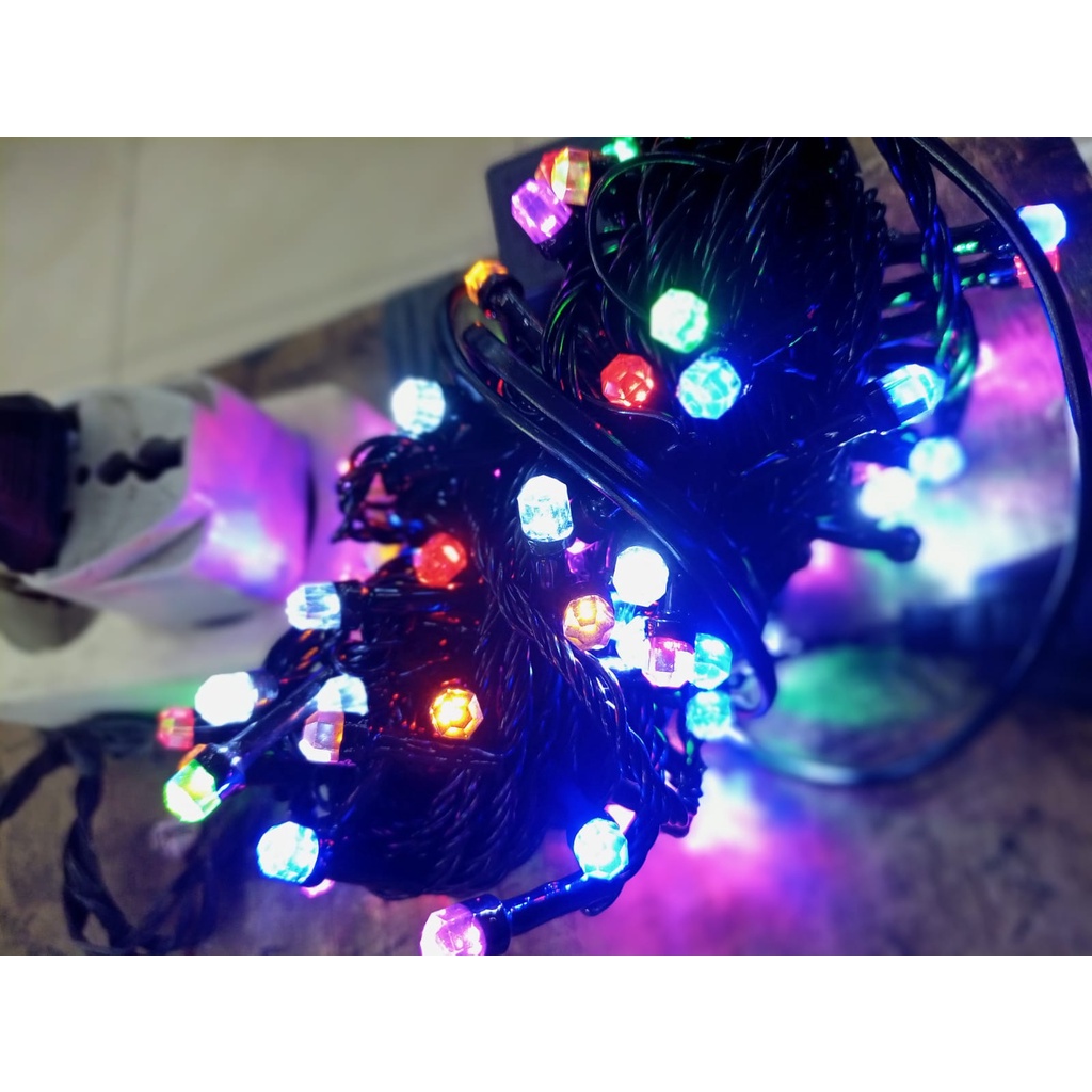 Jual Lampu Natal/Lampu Tumblr LED Kabel Hitam (F8) RGB 10 Meter ...