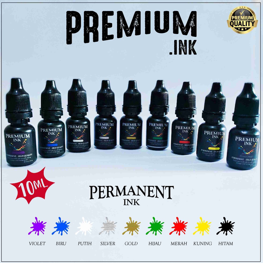 Jual Tinta Stempel Permanen 10 ML KUALITAS PREMIUM - Tinta Stampel ...