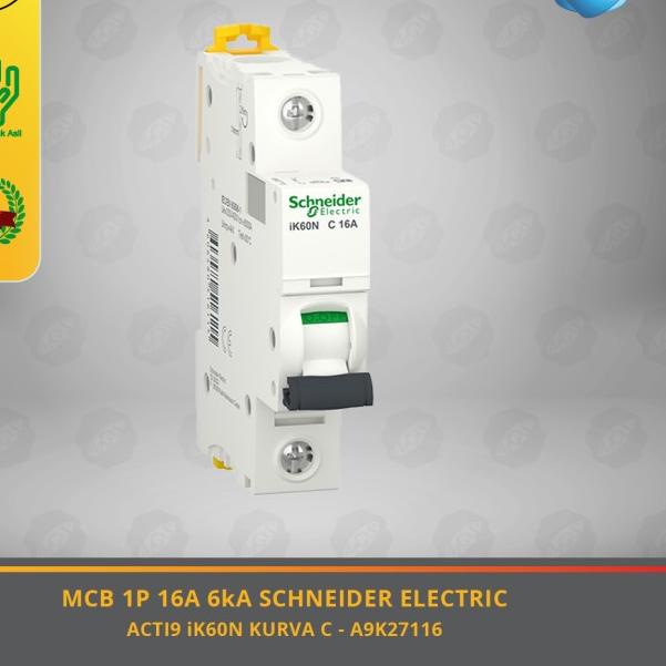 Jual Schneider Electric MCB iK60N Kurva C 1P 16A 6kA - A9K27116 ...