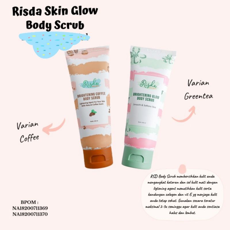 Jual BODY SCRUB RISDA SKIN GLOW RSD (LULUR BADAN RSD) | Shopee Indonesia